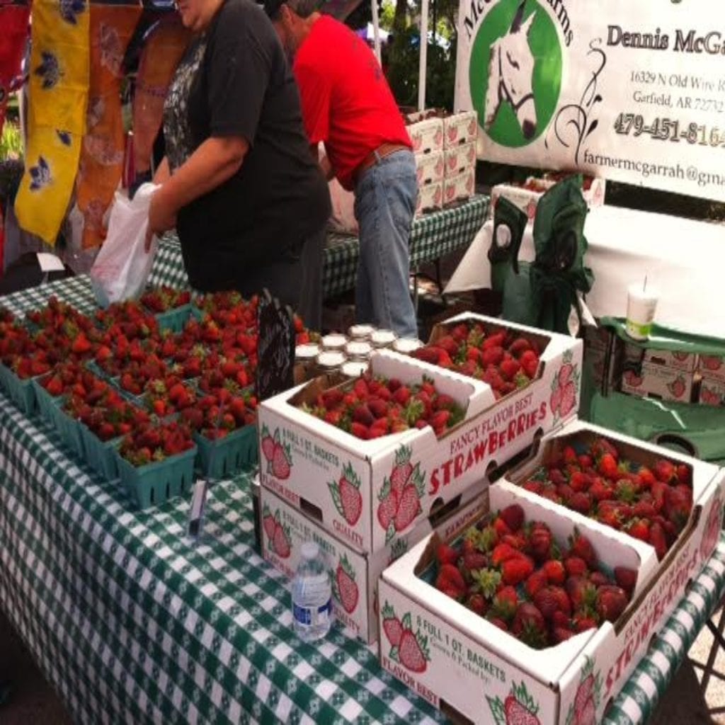 strawberries at farmers market